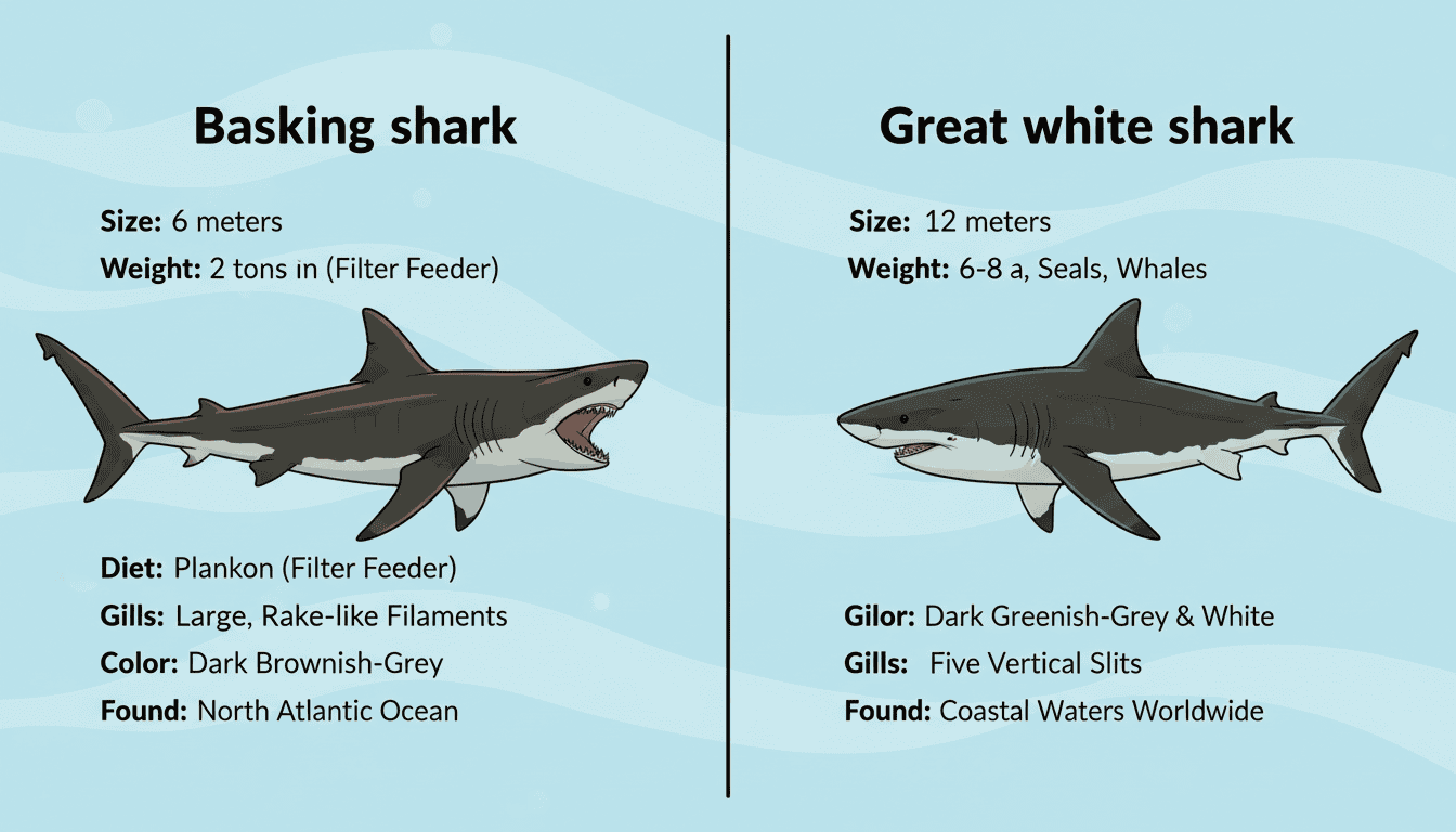 Basking Shark vs Whale Shark comparison 2026 - Ocean creatures